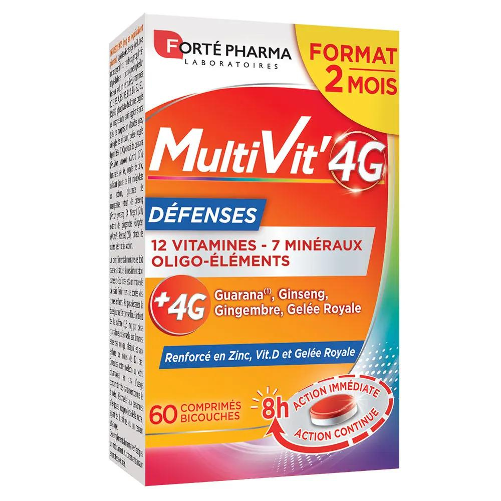 Forte Pharma MultiVit'4G Multivitamin und Abwehr verstärkt mit Zink und ...