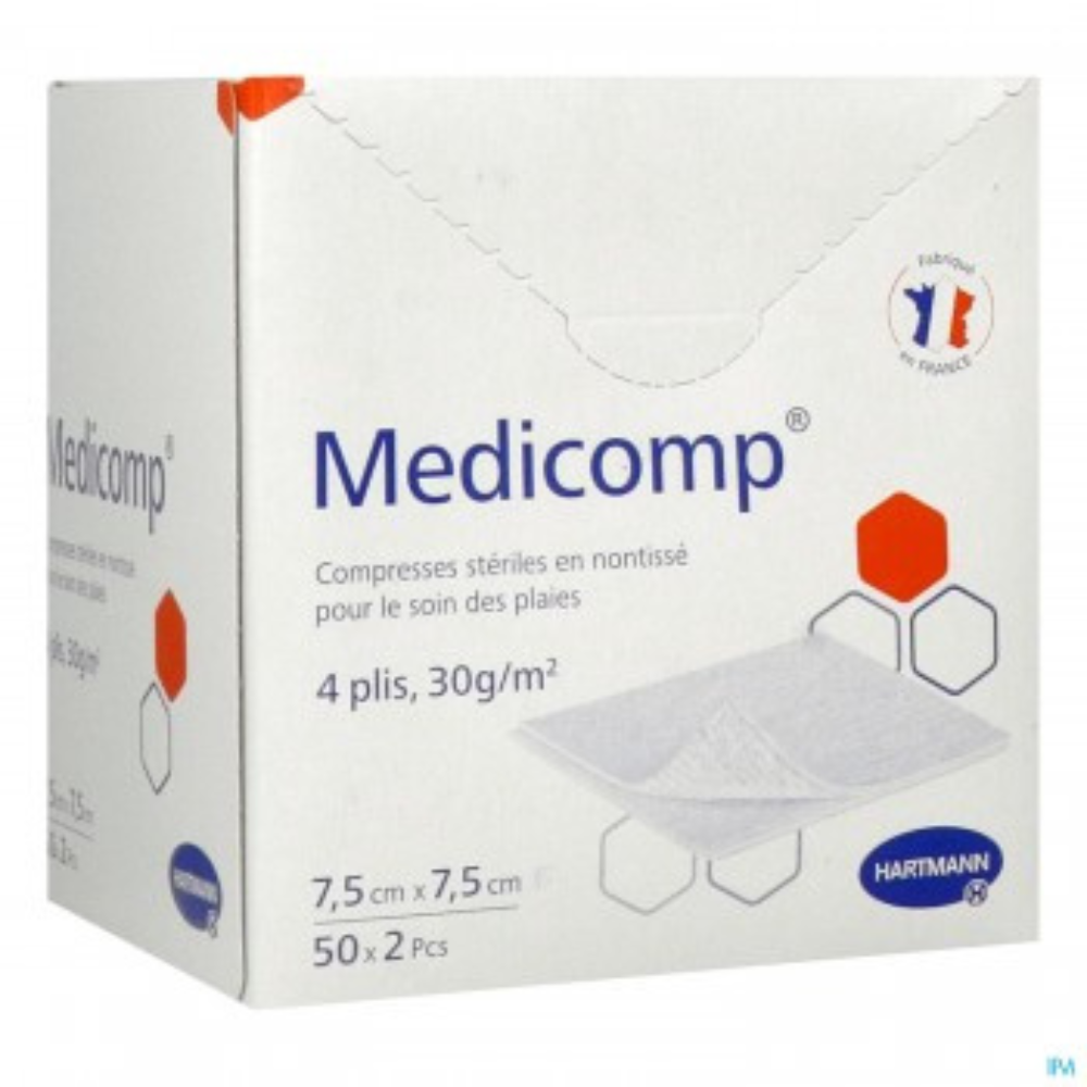 Hartmann Medicomp Sterile Non-woven Tablets 7.5x7.5cm 50 Sachets of 2